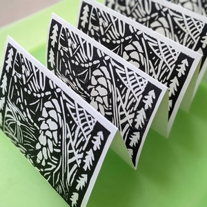 Pine Tree Cards - 5 Original Linocut Prints - Etsy