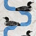 Three Loons Tea Towel - Linocut - Designed and Handprinted in Maine - Etsy