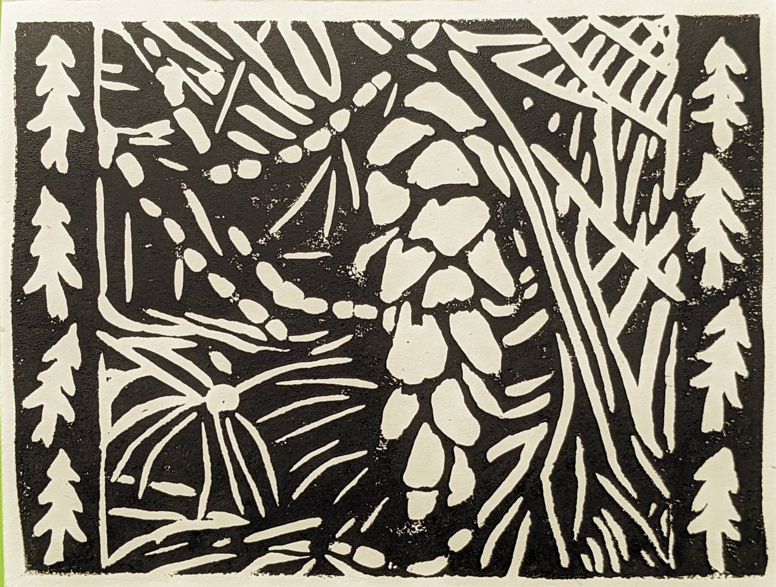 Pine Tree Cards - 5 Original Linocut Prints - Etsy