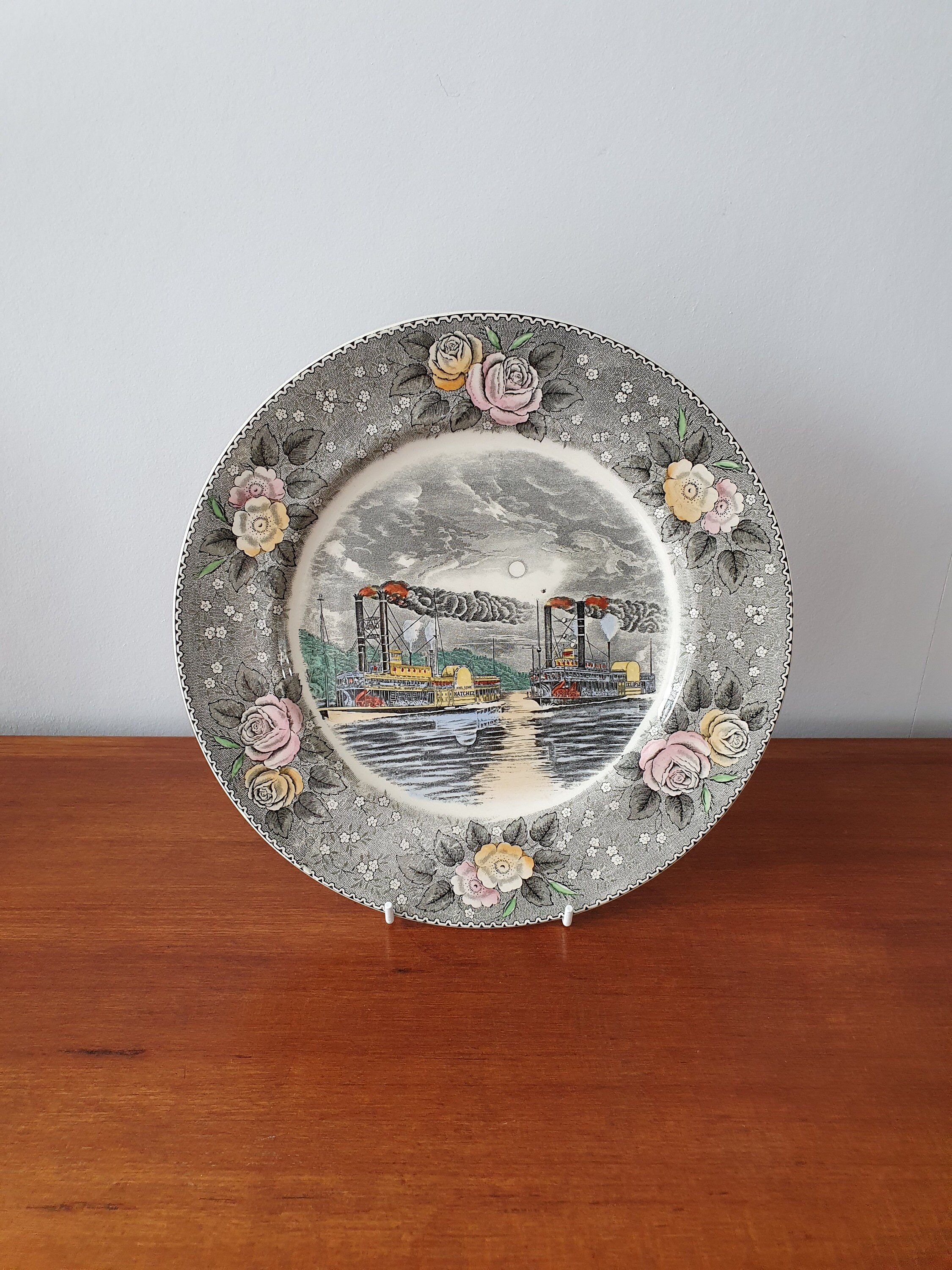 Adams Plate - Midnight Race on the Mississippi - 1930s - Etsy