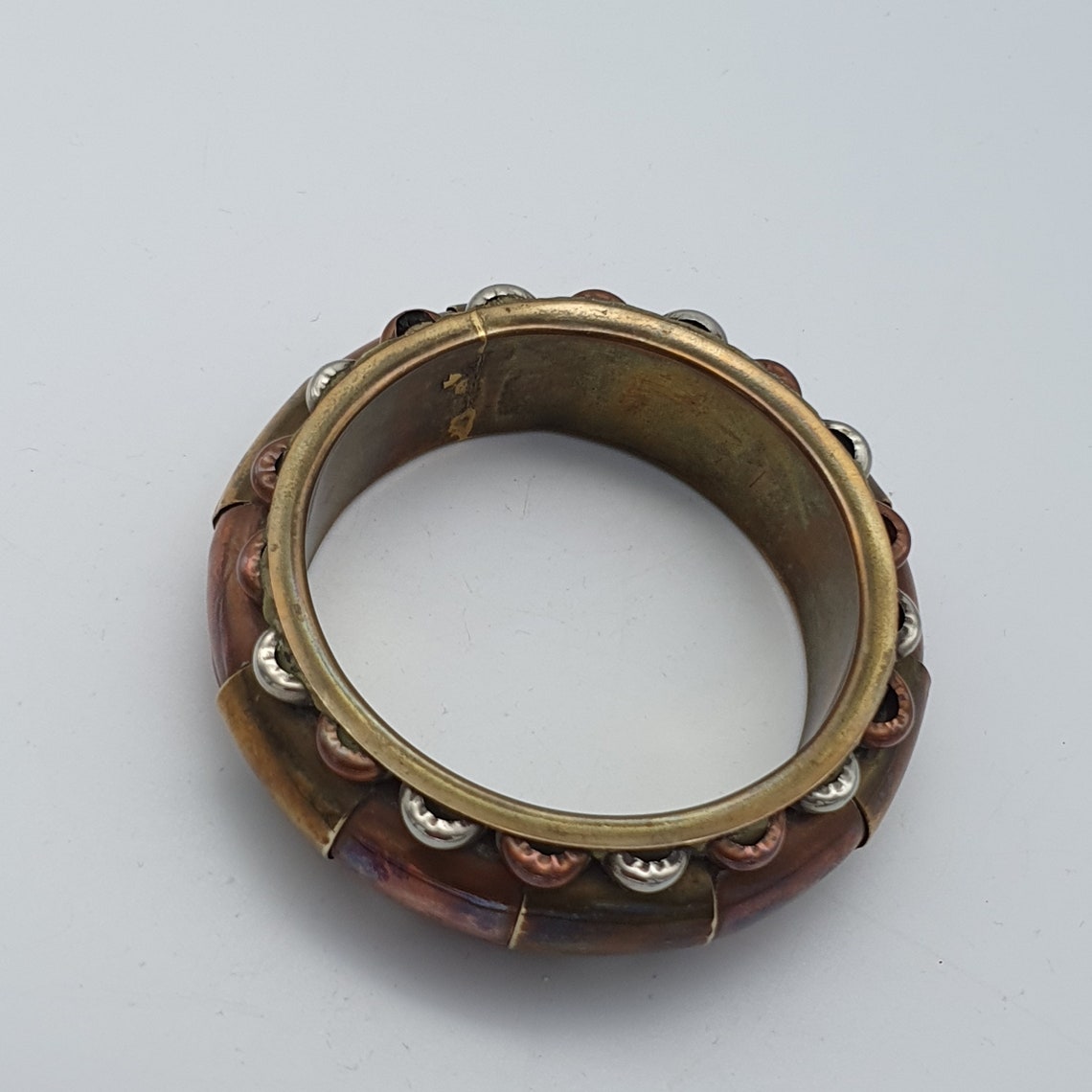 Chunky Brass & Copper Vintage Bangle - Etsy