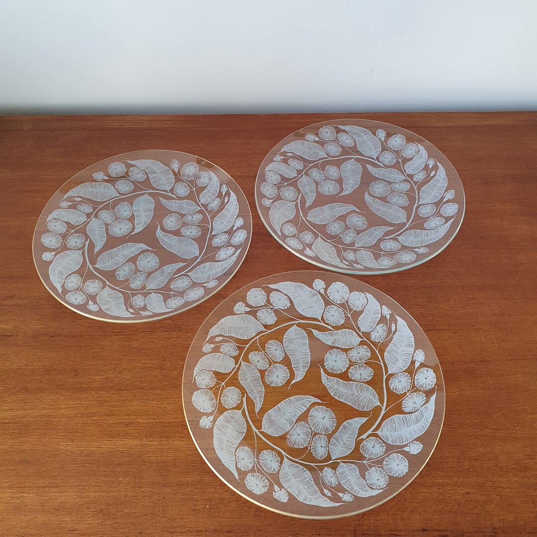 Chance Glass Plates X3 Calypto Mid Century Modern - Etsy