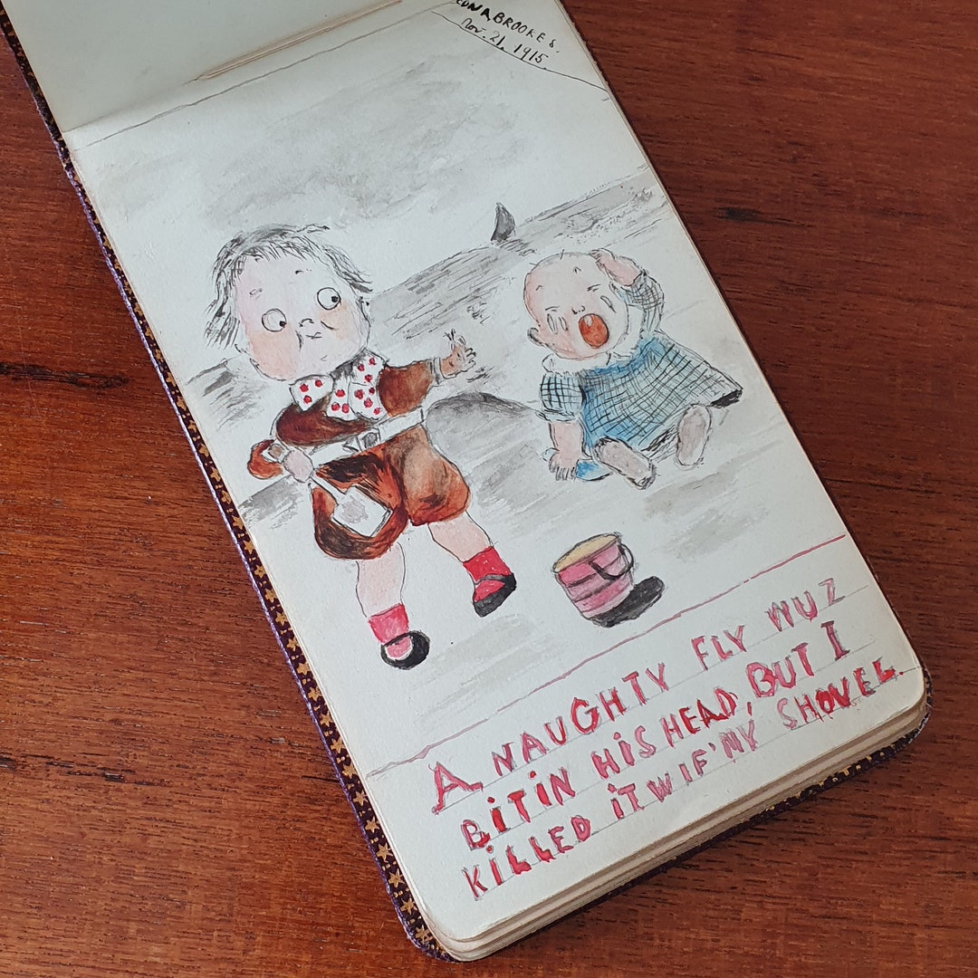 Antique Album With Handwritten Drawings, Prose and Poems - 1914 - Etsy