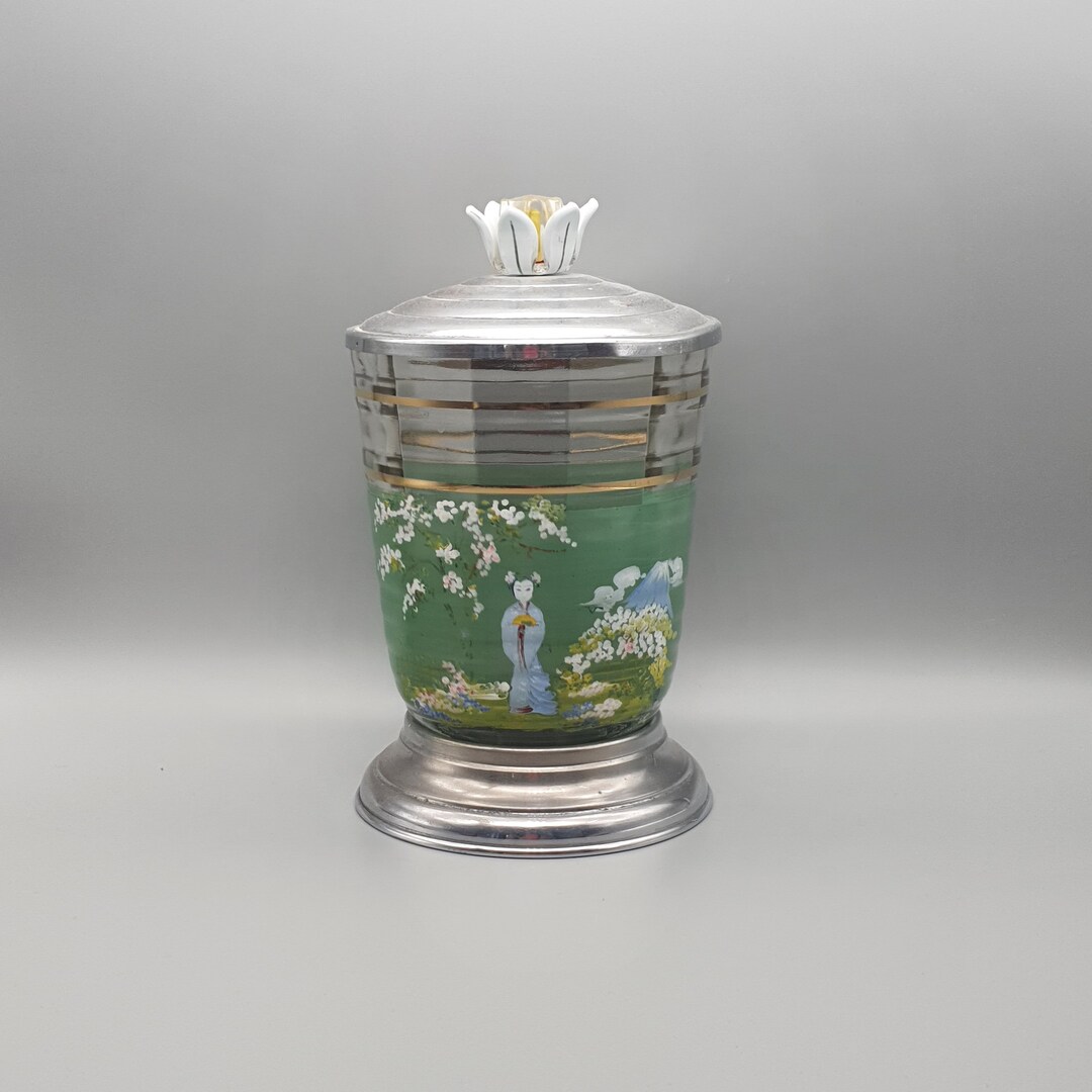 Chance Glass Spiderweb Pickle Jar Hand Painted - Etsy