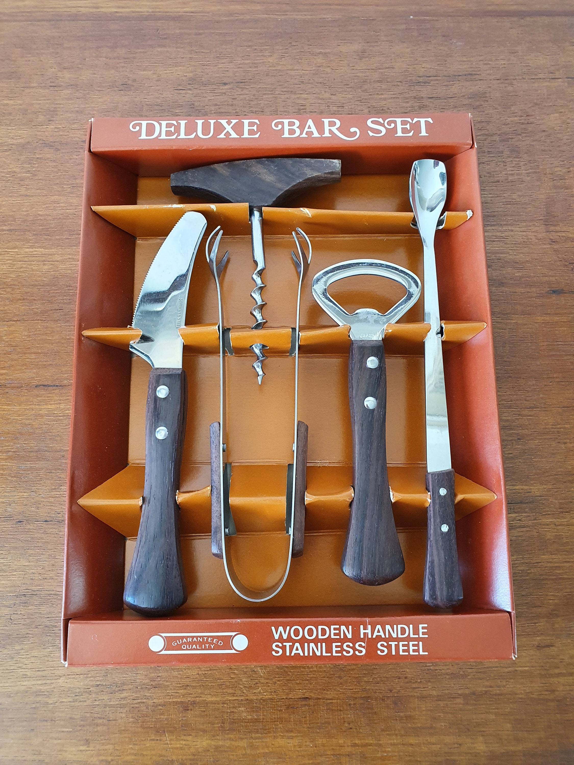 Ross Bar Set Stainless Steel and Wood Bottle Opener | Etsy