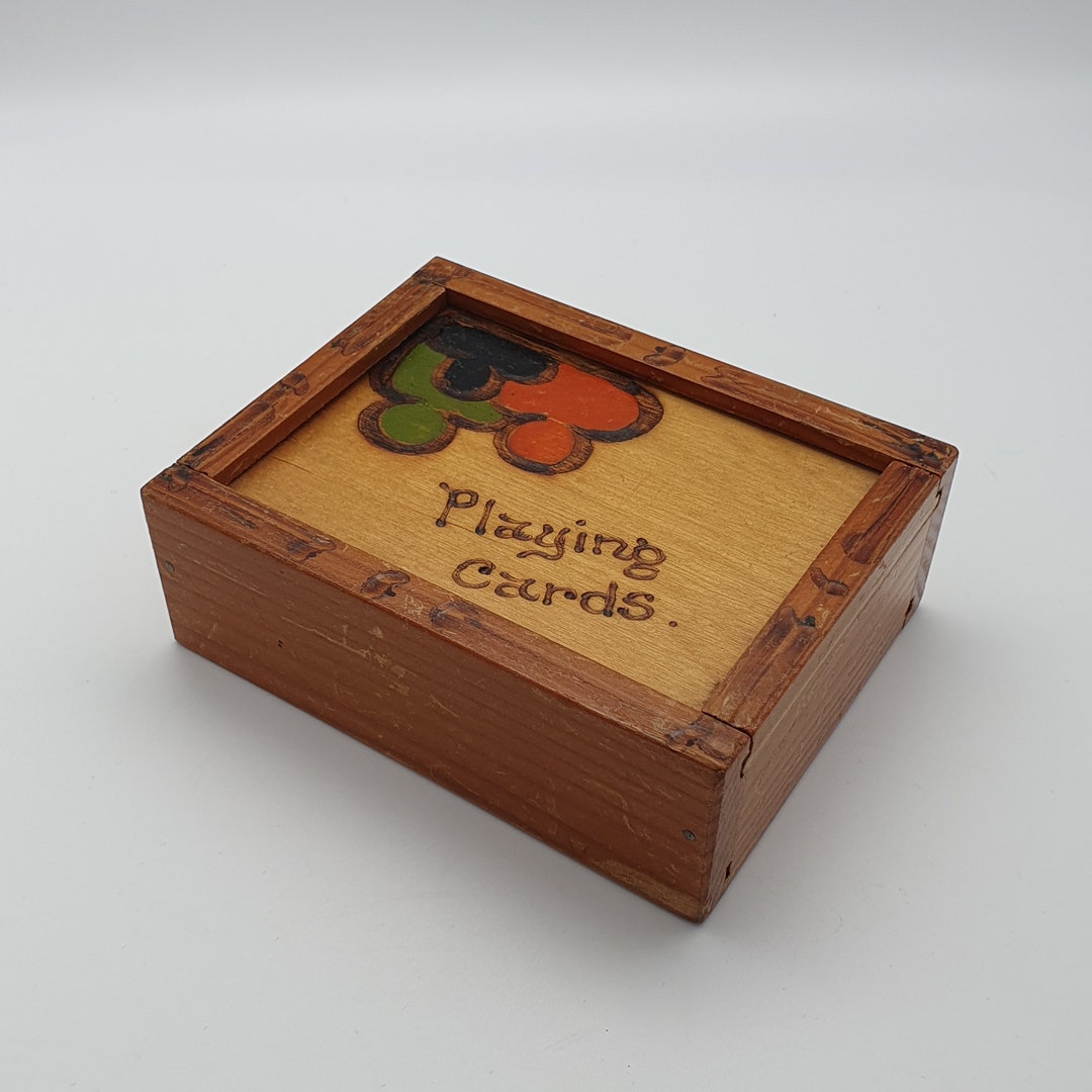 Small Pokerwork Playing Card Box - Etsy