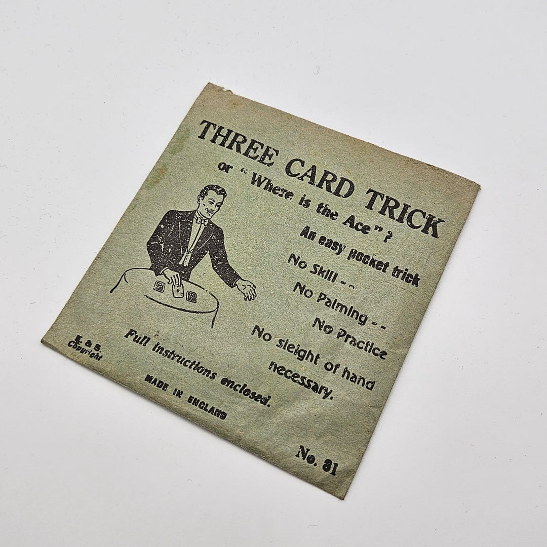 Three Card Trick - Where is the Ace - Pocket Magic Trick - Etsy