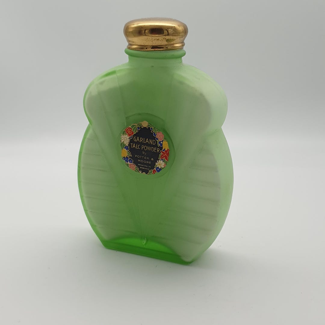 Art Deco Glass Bottle Potter & Moore Garland Talc - Etsy