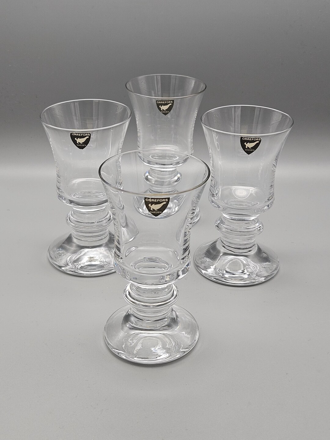 Orrefors Stem Glasses - Boxed Set of 4 - Karin - Port Sherry - Etsy