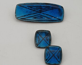 Alice Lund Brooch and Clip Earrings Denmark - Etsy
