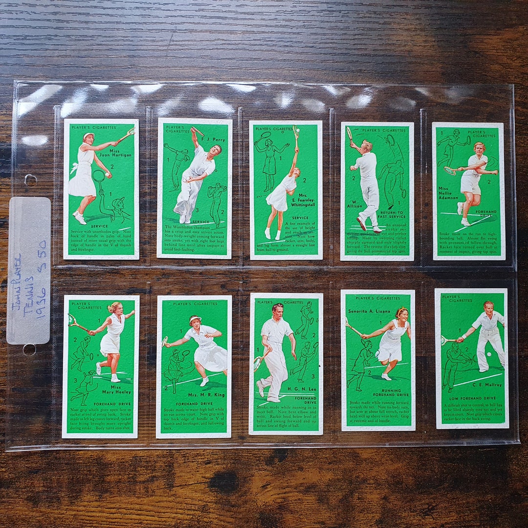 John Player - Tennis - Complete Set of 50 - 1936 - Etsy