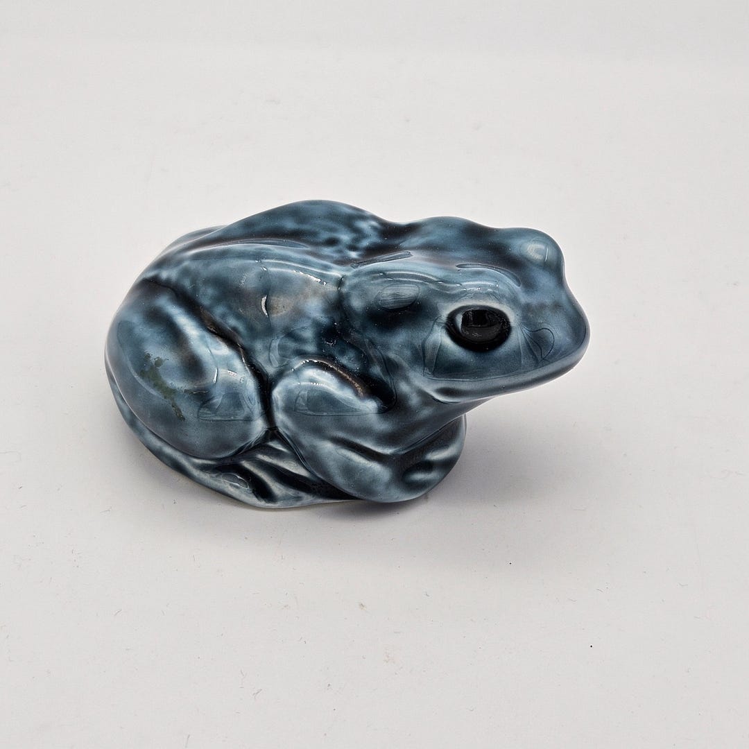 Poole Pottery Frog or Toad - Blue Glaze - Etsy