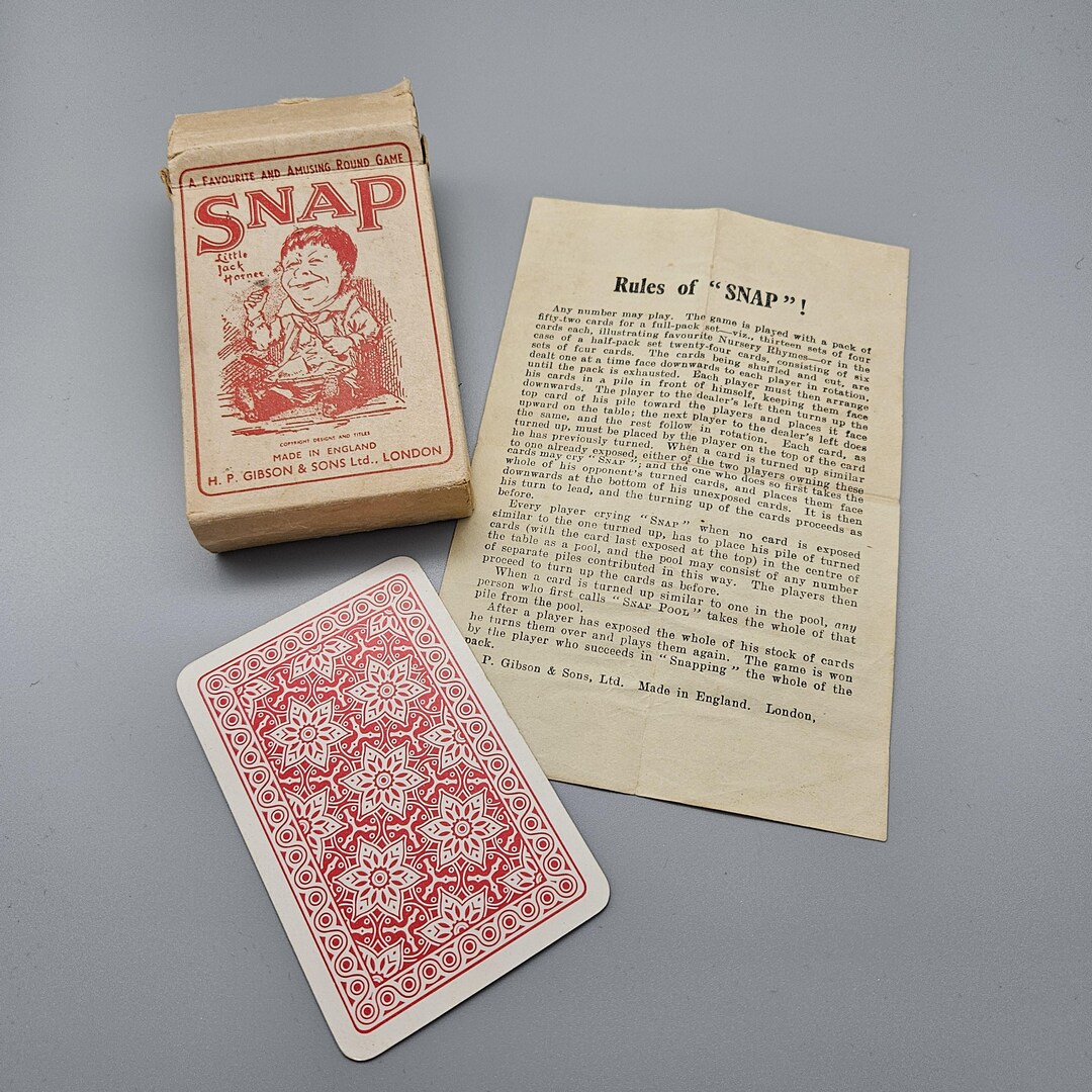 Antique Snap Card Game - Nursery Rhymes - H.P Gibson & Sons - C1930s - Etsy