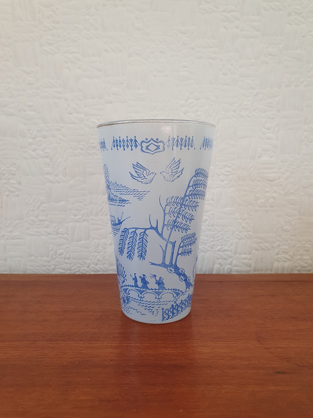 Chance Glass Willow Pattern - Pint Glass - Etsy