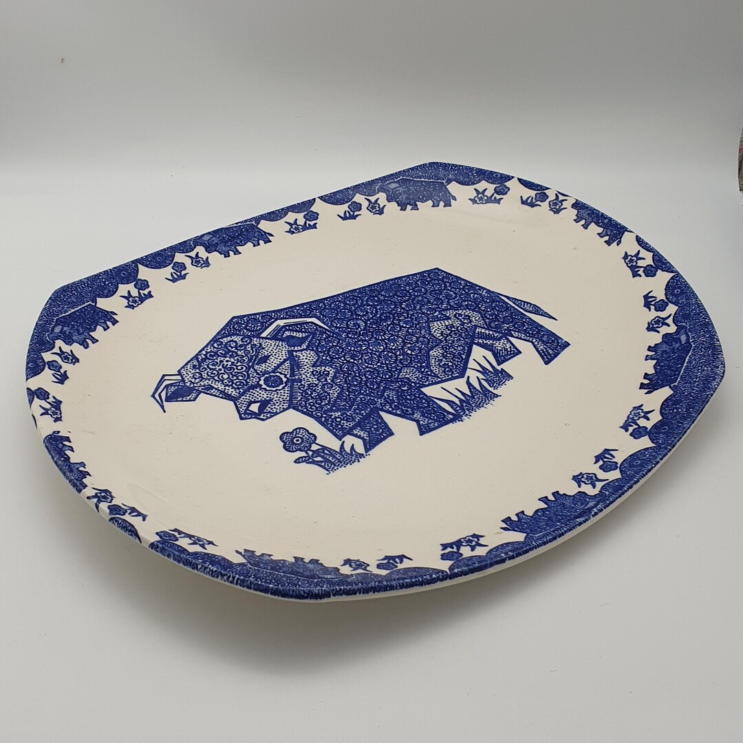 English Ironstone Bull Steak Plate - Etsy
