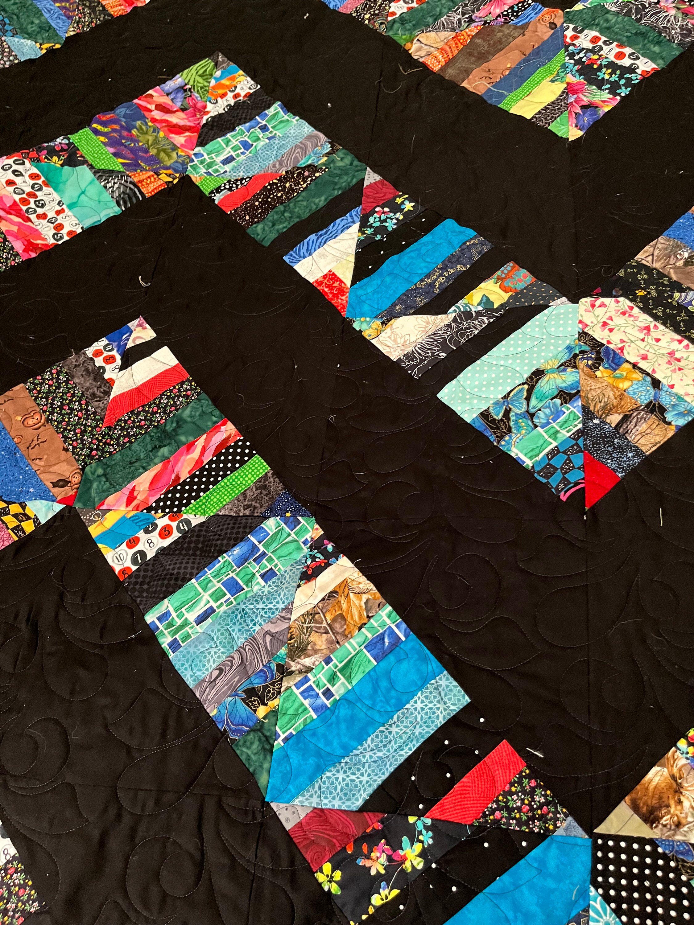 Scrappy Modified Zig-zag Queen Quilt With Shams - Etsy