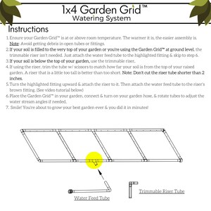 1x4 Garden Grid™ Watering System Garden Irrigation System & Plant ...