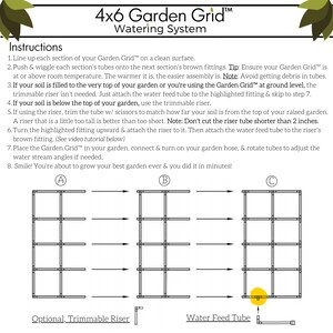 4x6 Garden Grid™ Watering System Garden Irrigation System and Planting ...