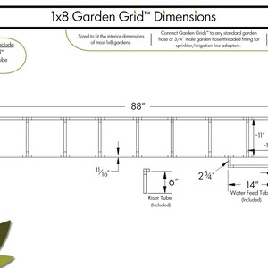 1x8 Garden Grid™ Watering System Garden Irrigation System & Plant ...