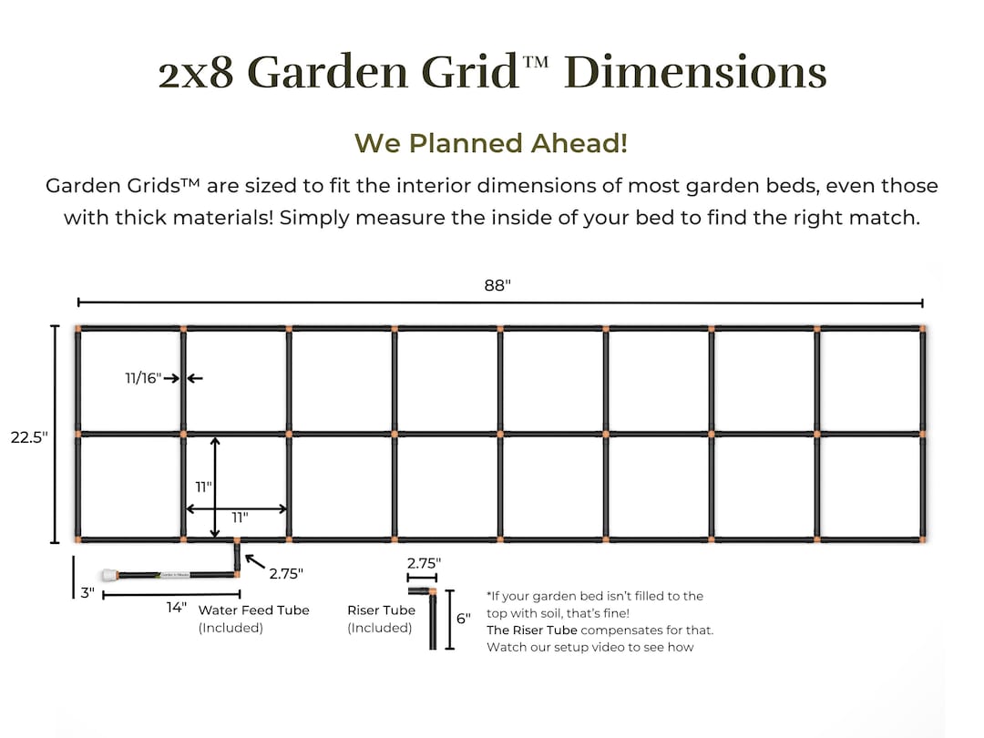 2x8 Garden Grid™ Watering System - Etsy