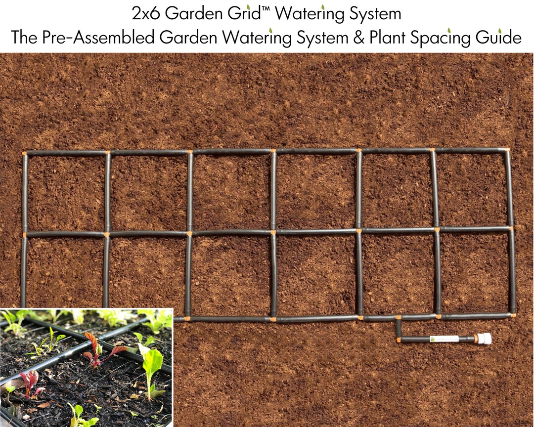 2x6 Garden Grid™ Watering System Pre-assembled Garden Irrigation System ...
