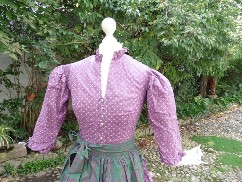 Violet Winter Dirndl High-necked Stand-up Collar - Etsy