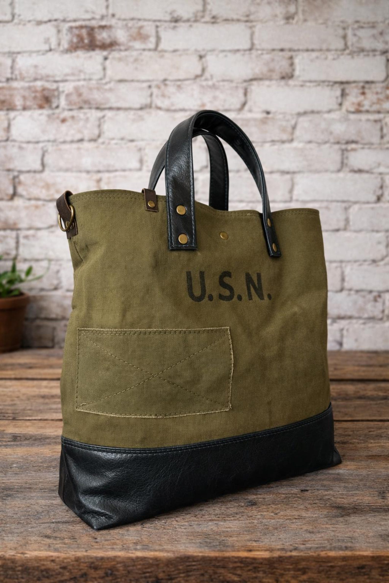 Authentic USN MILITARY WWII Vintage Large Tote Crossbody Bag - Etsy