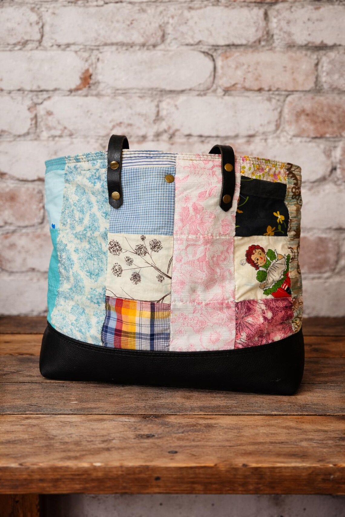 VINTAGE QUILT Tote Repurposed Bag Mid-century Feedsack Textiles - Etsy