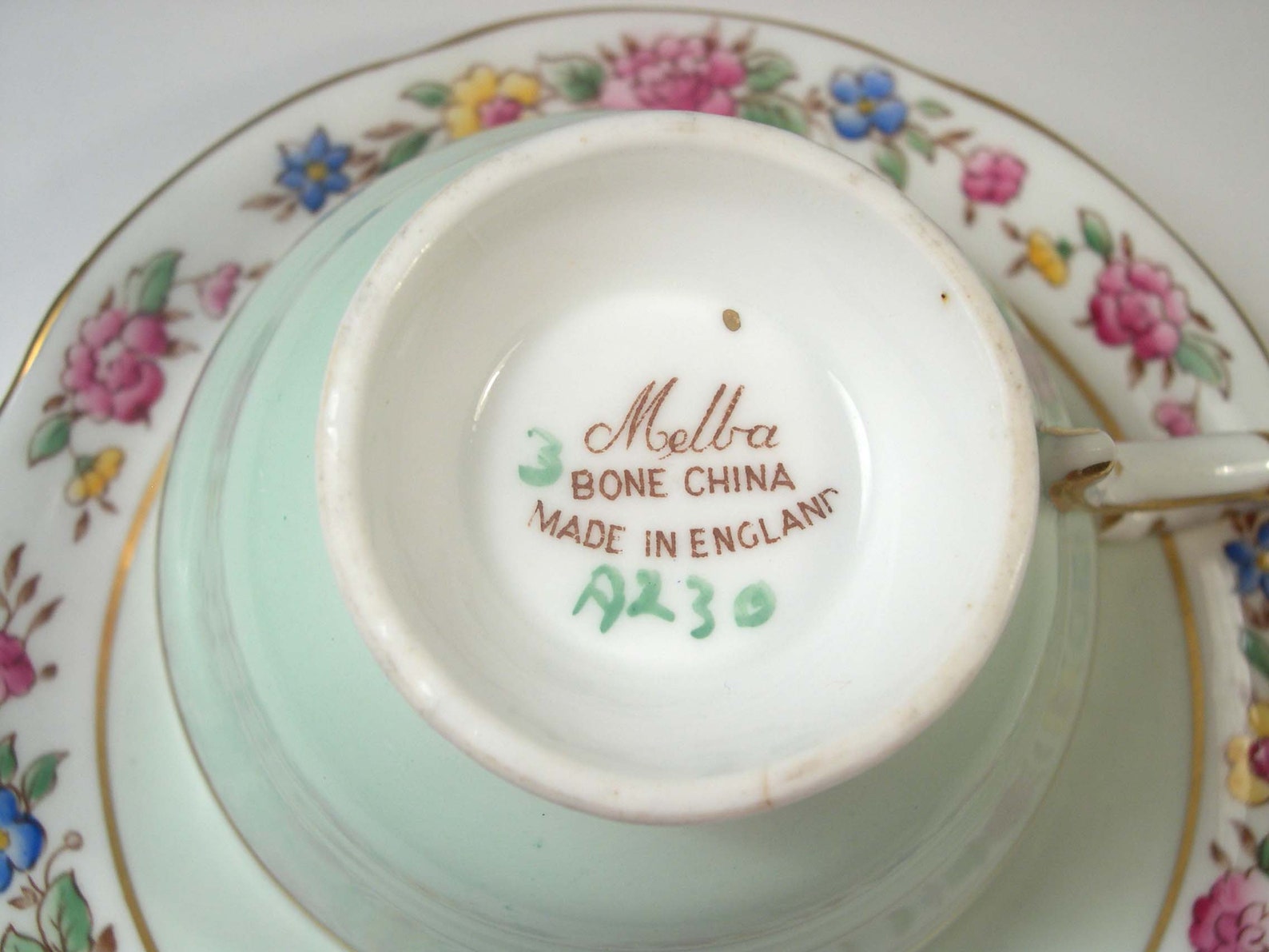 Melba Tea Cup and Saucer, Hand Painted Tea Cup and Saucer Set, 1920's ...