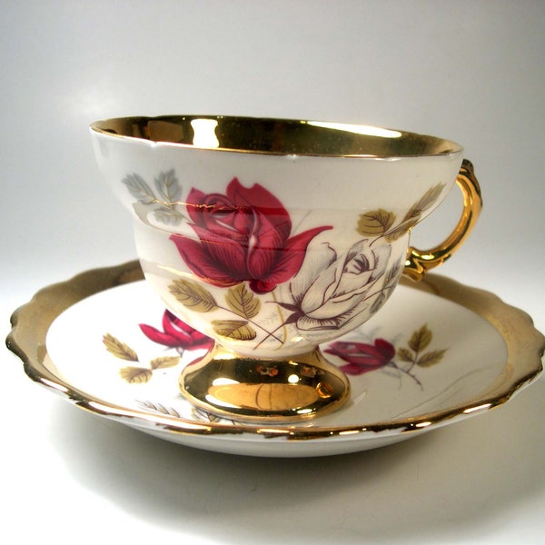 Red Rose Tea Cup - Etsy