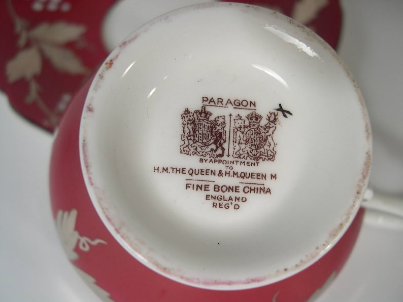 Paragon Tea Cup and Saucer, Magenta Tea Cup and Saucer Set, Antique ...