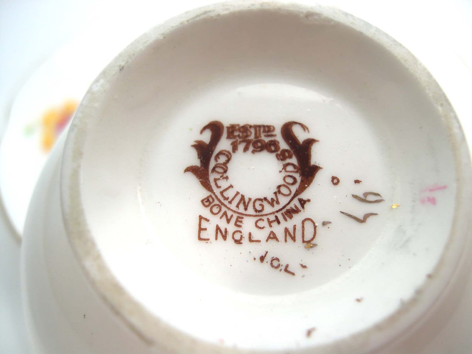 Collingwoods Tea Cup and Saucer, Floral Teacup and Saucer, Wide Mouth ...