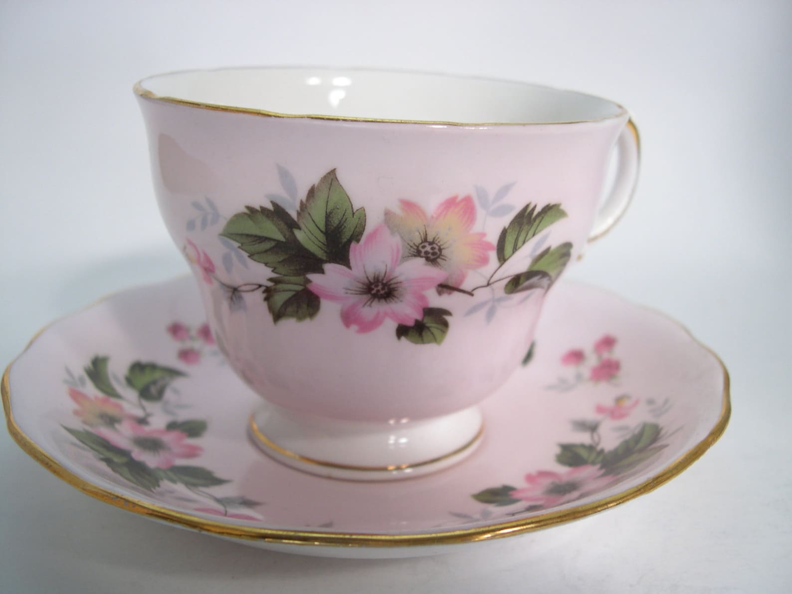 Colclough Tea Cup and Saucer Light Pink Tea Cup and Saucer - Etsy Canada