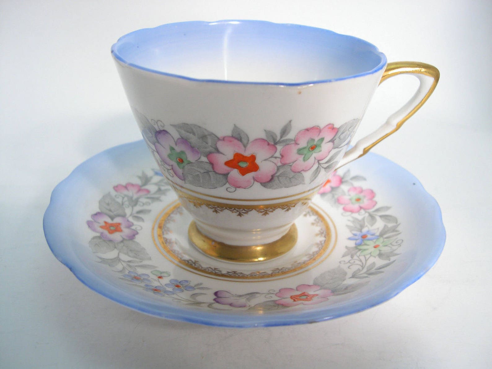 Royal Stafford Tea Cup and Saucer Blue Tea Cup and Saucer - Etsy Singapore