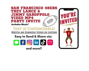 49ers Birthday Invitations - Etsy
