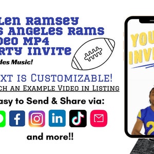 Jalen Ramsey Los Angeles Rams Digital Video Party Invitation - Etsy