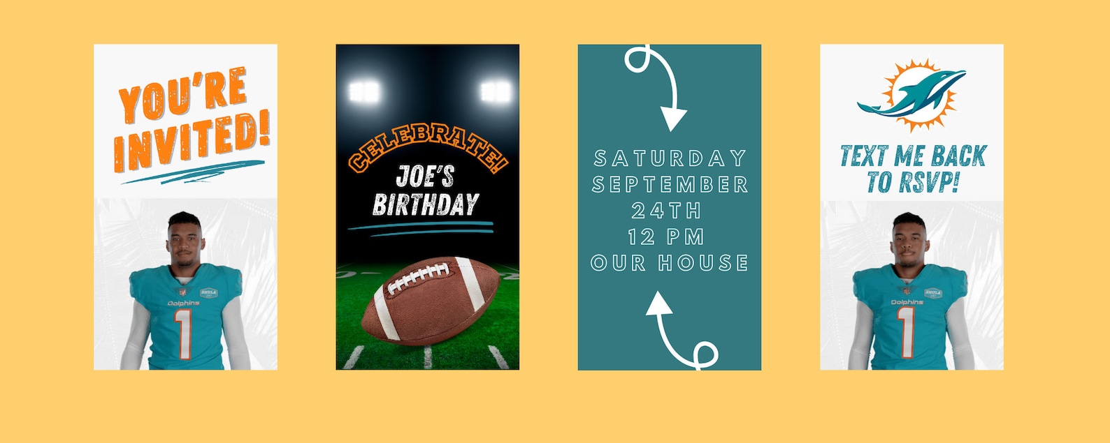Tua Tagovailoa Miami Dolphins Digital Video Party Invitation - Etsy