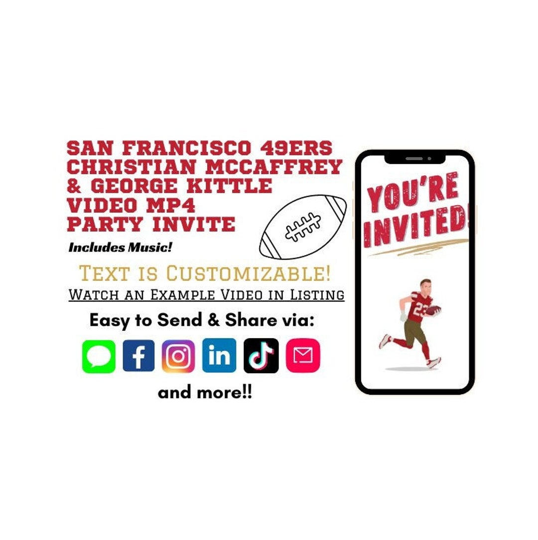 San Francisco 49ers Digital Video Party Invitation - Etsy