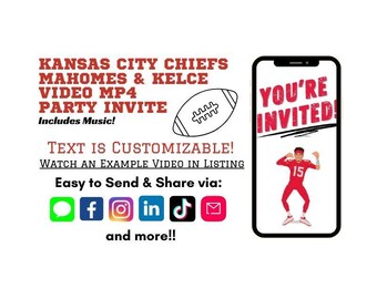 Editable Kansas City Chiefs Birthday Invitation | Canva Digital ...