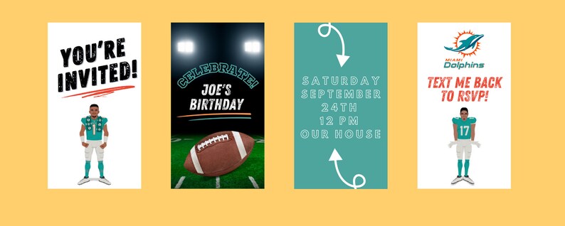 Miami Dolphins Digital Video Party Invitation - Etsy