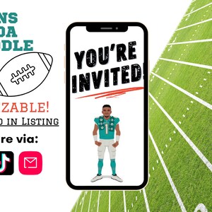 Miami Dolphins Digital Video Party Invitation - Etsy