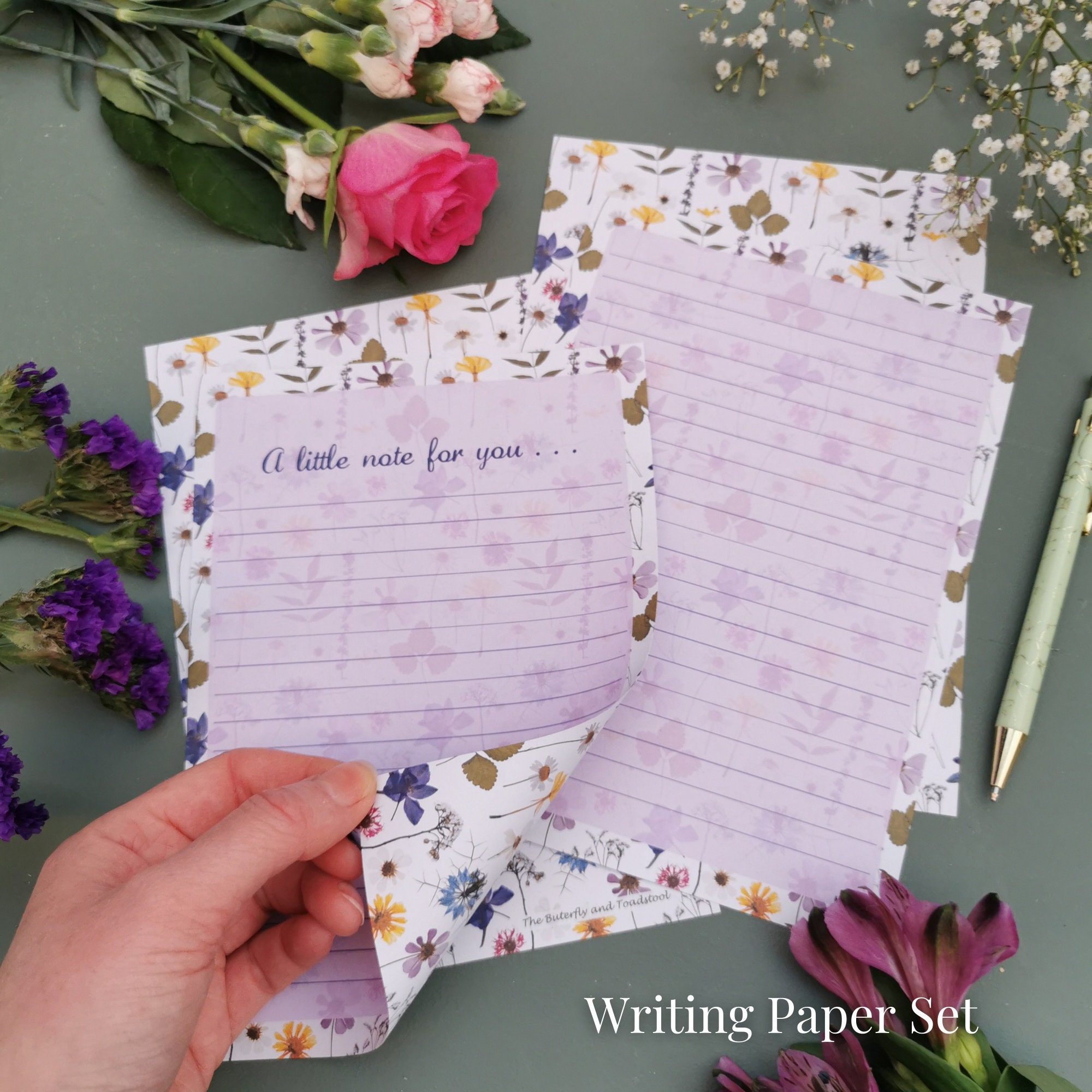 Pressed Flower Wrapping Paper Floral Gift Wrap Cottagecore | Etsy