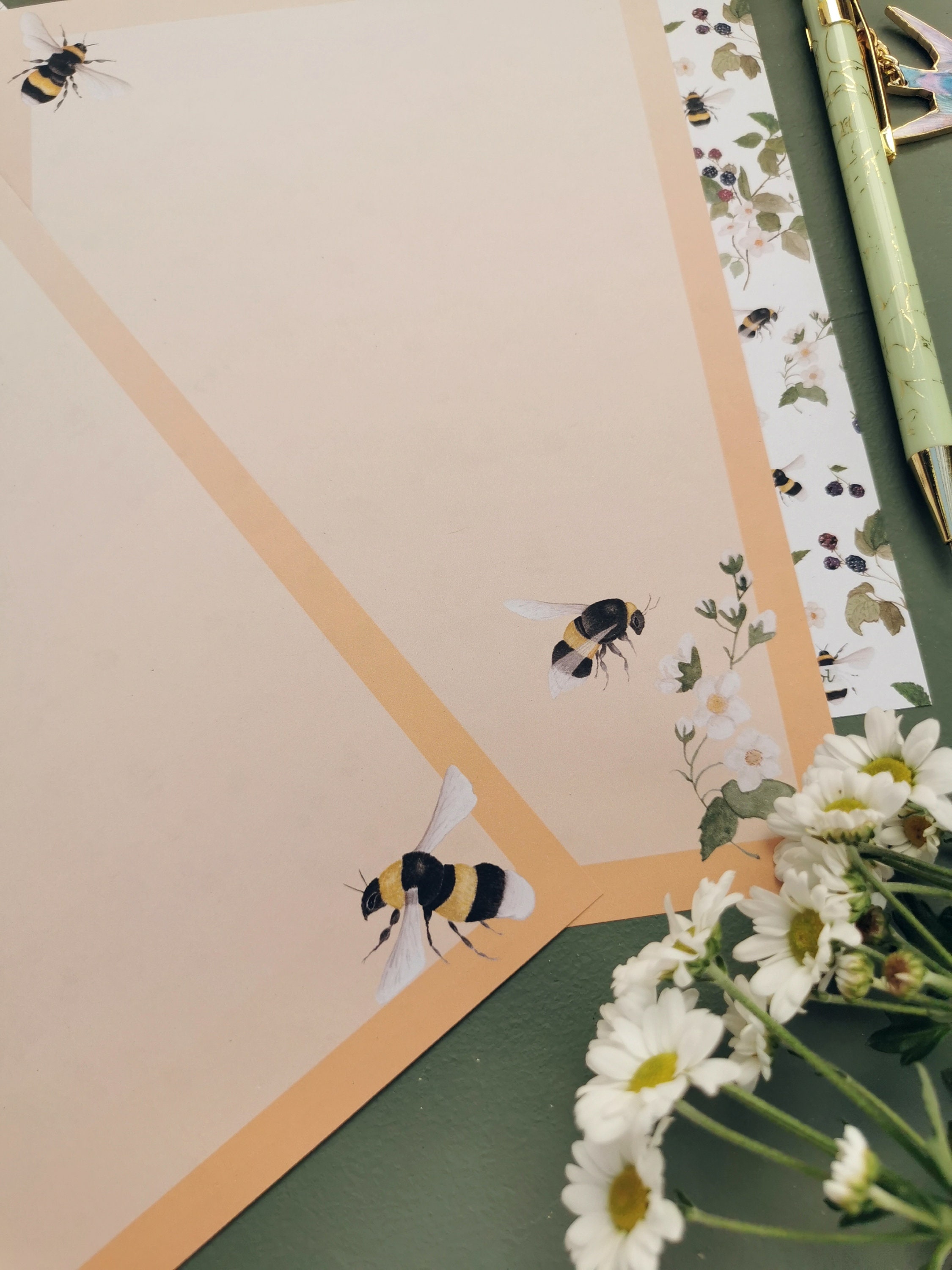 Bee Writing Paper Set Letter Writing Set Stationery Set | Etsy