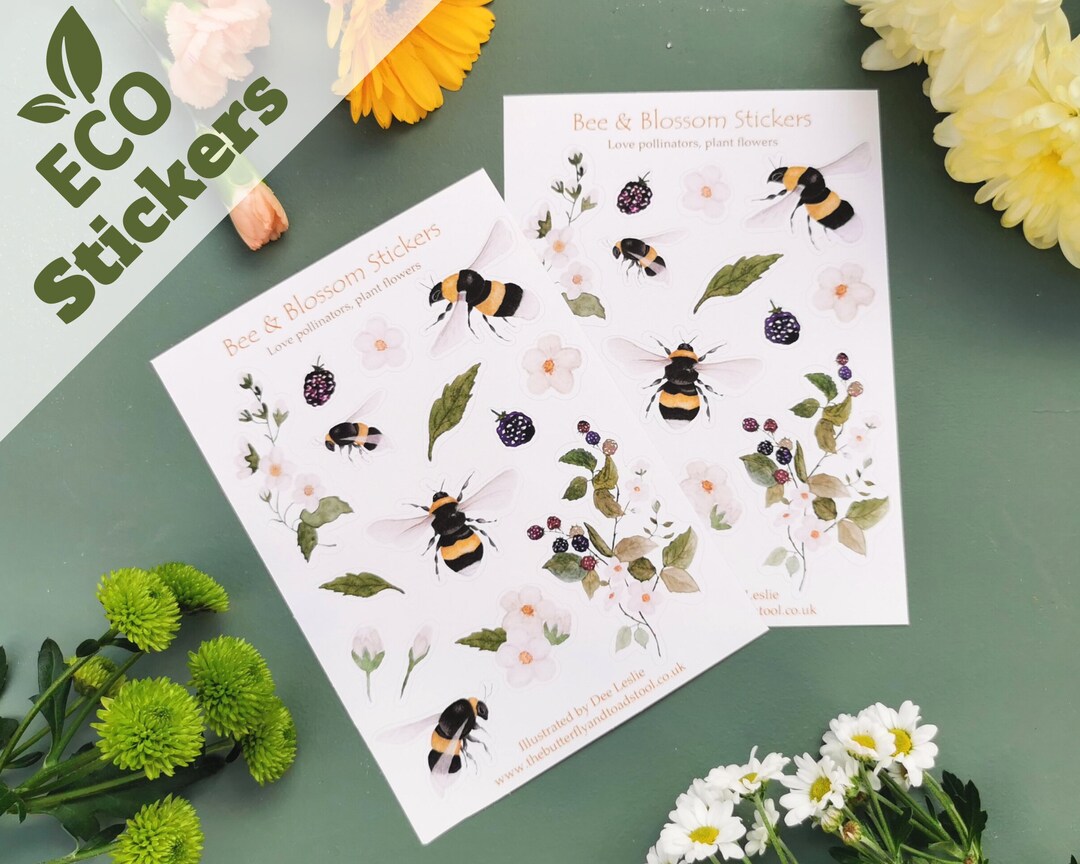 Bumblebee Sticker Sheet Eco Stickers Bee Stickers Journal - Etsy