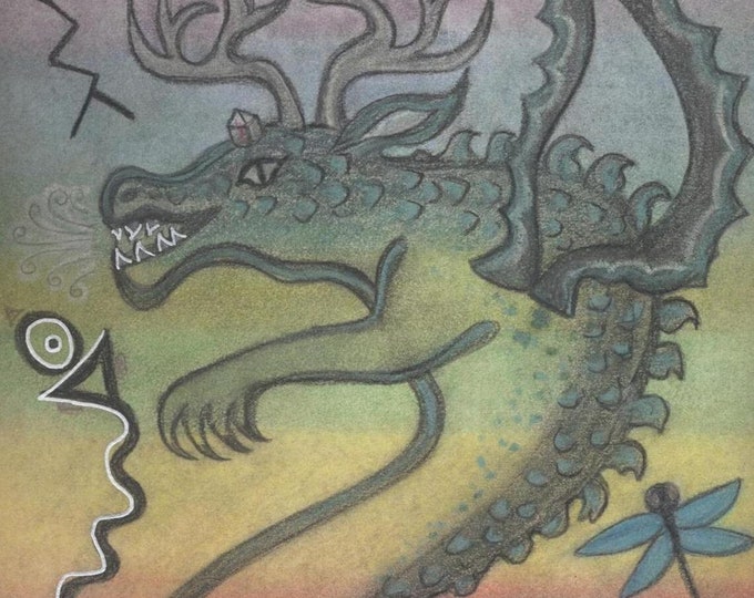 Uktena Cherokee Dragon Land Protector Spirit Petroglyph Portrait by ...