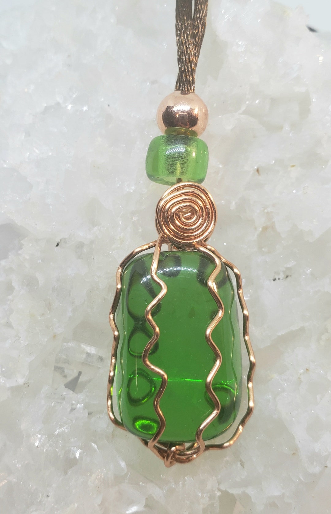 Green Obsidian Gaia Stone Lifeforce Energy Protective Amulet by ...