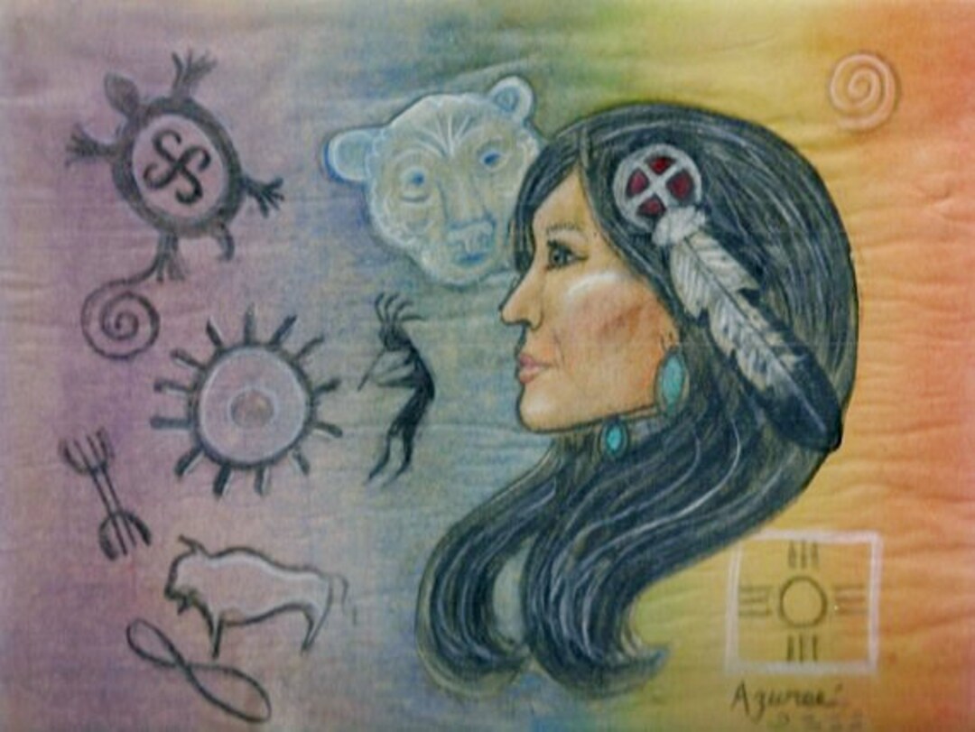 Bear Medicine Woman Totem Shamanic Petroglyph Portrait by Azurae ...