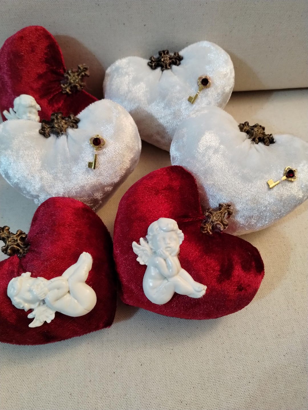 New!! Handmade Velvet Heart, Valentine's Day Decor, Bowl Filler - Etsy
