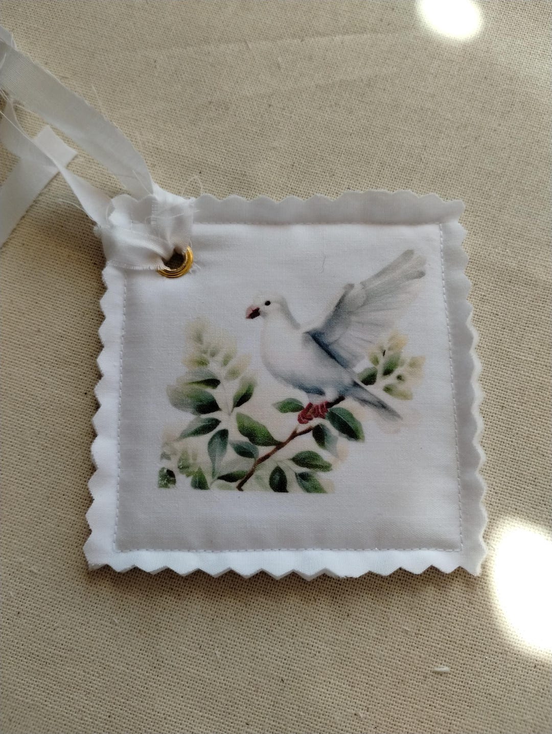 Handmade Fabric Dove Gift Tags, Add on for Your Memory Item ...