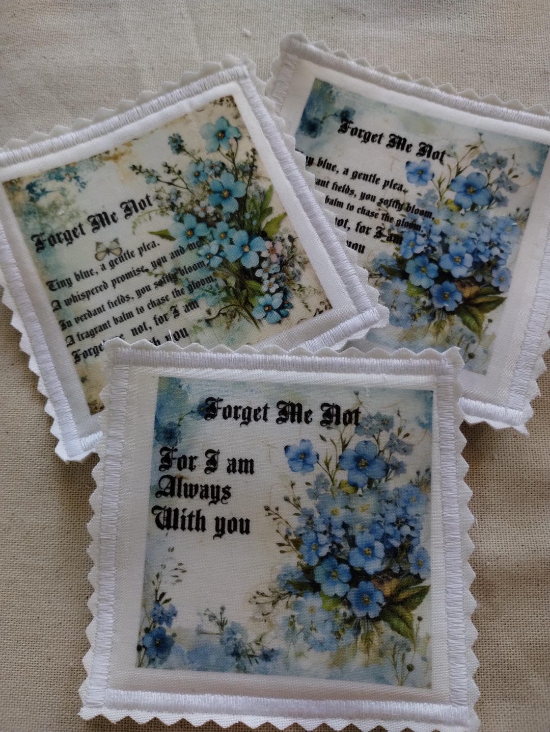 Forget Me Not Sew on Patches, Memorial Patch, in Memory of Sew on Patch ...